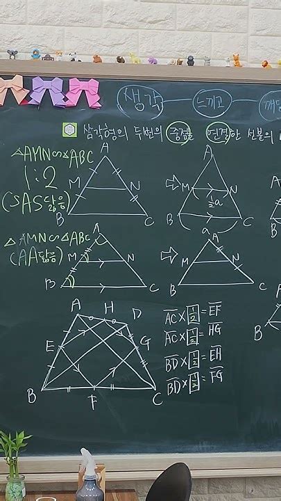 중2 2수학 닮음삼각형의 중점 연결 정리1 Youtube