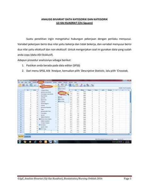Analisis Bivariat Chisquaredatakategorikdankategorik Pdf