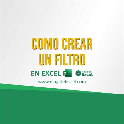 Como Crear Un Filtro En Excel Paso A Paso Ninja Del Excel