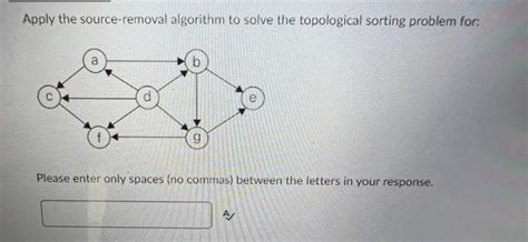Solved Apply The Source Removal Algorithm To Solve The