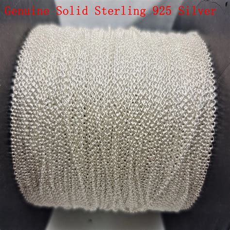 순수 925 실버 체인 Ss 실버 목걸이 체인 1 5x2mm O 체인 5 미터 Silver Chain Meters Chain Metermeter Chain