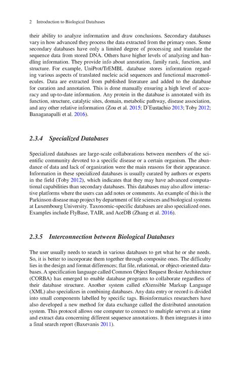 Essentials Of Bioinformatics Notes 7 2 Introduction To Biological Databases Their Ability To