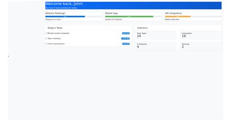 Modern Dashboard Layout Free Html Bootstrap Component