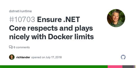 Ensure Net Core Respects And Plays Nicely With Docker Limits · Issue 10703 · Dotnetruntime