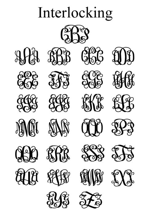 17 Interlocking Monogram Embroidery Font Images Interlocking Vine