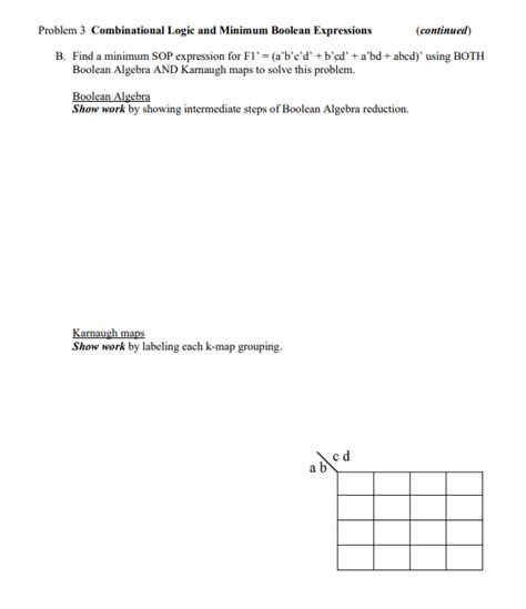 Solved Problem Combinational Logic And Minimum Boolean Chegg