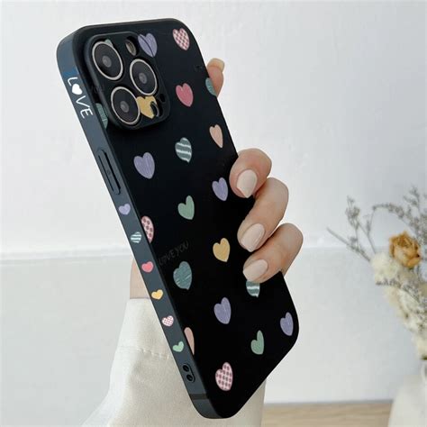 Czarne Etui Kolorowe Serca Etui Samsung S Fe Nancy Accessories