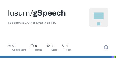GitHub Lusum GSpeech GSpeech A GUI For SVox Pico TTS