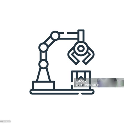 Ikon Vektor Lengan Robot Robot Lengan Disunting Stroke Simbol Linear Lengan Robotik Untuk