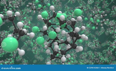 Hexabromocyclododecane Molecule Conceptual Molecular Model Chemical Looping 3d Animation Stock