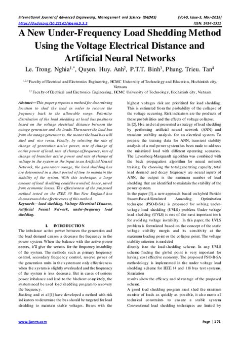 Pdf A New Under Frequency Load Shedding Method Using The Voltage