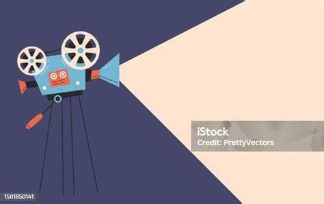 영화 영화 영사기 카메라 배너 포스터 추상 개념 벡터 디자인 그래픽 일러스트레이션 스포트라이트에 대한 스톡 벡터 아트 및 기타 이미지 스포트라이트 영화 카메라 필름