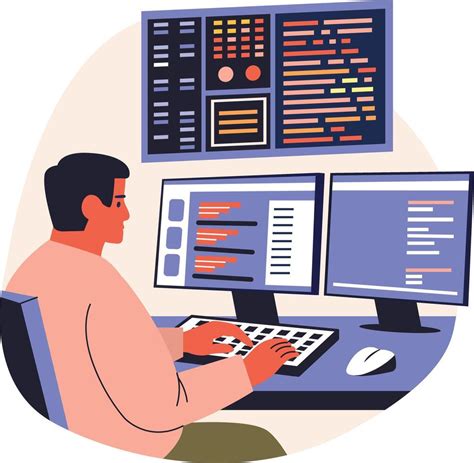 A Flat Style Illustration Depicting Software Programming 54405352