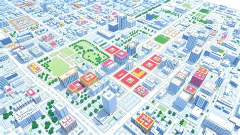 Technical City Map Drawing For Urban Planning Layout Cityscape Infrastructure Development