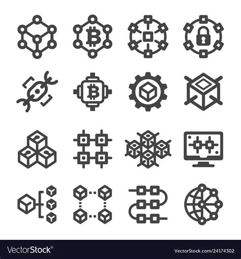 Blockchain Icon Royalty Free Vector Image Vectorstock