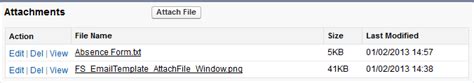 attaching files to email templates
