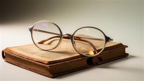 Vintage Glasses On An Open Book Premium Ai Generated Image