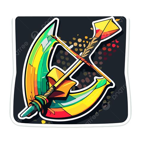 다채로운 페인트 클립 아트와 추상 양궁 화살표 스티커 벡터 고립 된 만화 양궁 활 스티커 디자인 상표 Png 일러스트 및