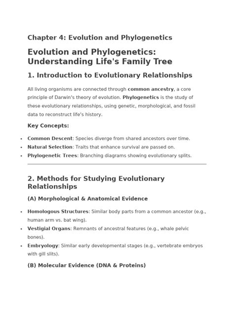4 Evolution And Phylogenetics Pdf Evolution Phylogenetic Tree
