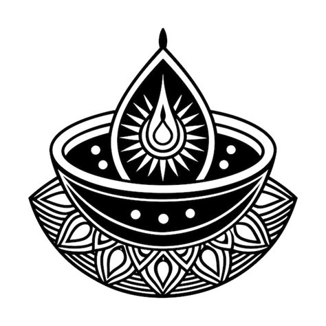 Diwali Black And White Clipart