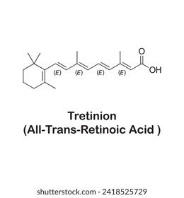 Skeletal Formula Tretinoin Known All Trans Retinoic Stock Vector