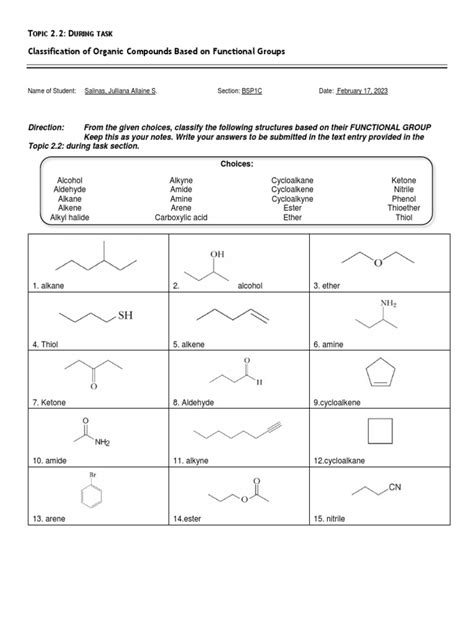 Topic 22 During Task Naming Functional Groups Poclec Important Pdf