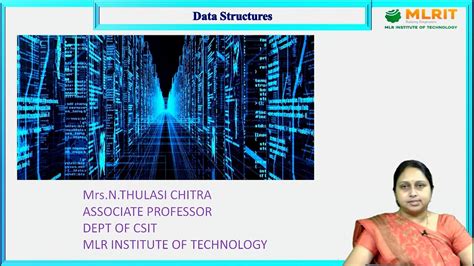 Lec 01 Data Structures Introduction To Data Structures By Mrs N Thulasi Chitra Youtube