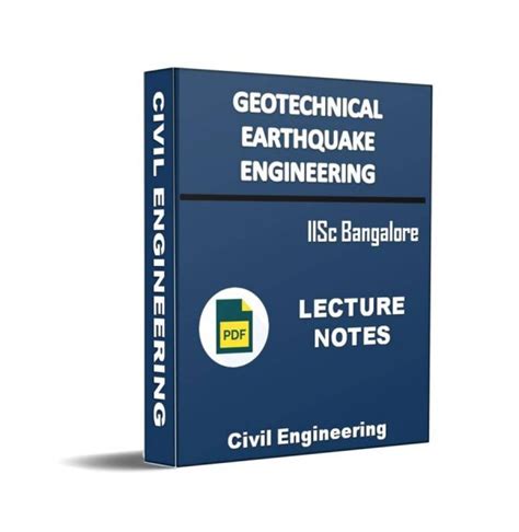 Geotechnical Earthquake Engineering Lecture Note Digital Education