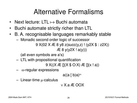 Ppt Specification Formalisms Temporal Logic And Automata On Infinite