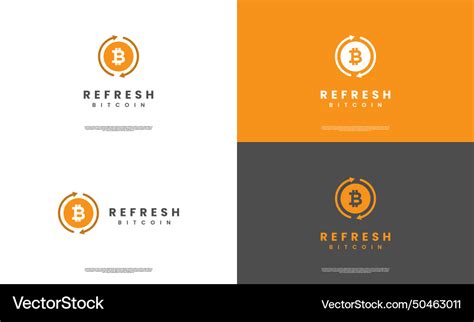 Bitcoin With Refresh Icon Symbol Logo Design Vector Image