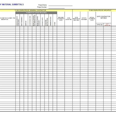 Excel Submittal Log Template At A Glance