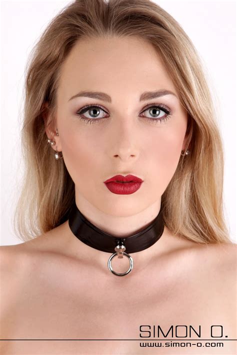 Slave Latex Collar With Ring Of O
