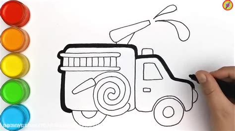 کلیپ نقاشی کودکانه ماشین آتش نشانی