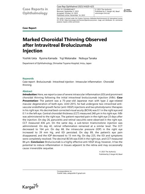 Pdf Marked Choroidal Thinning Observed After Intravitreal Brolucizumab Injection