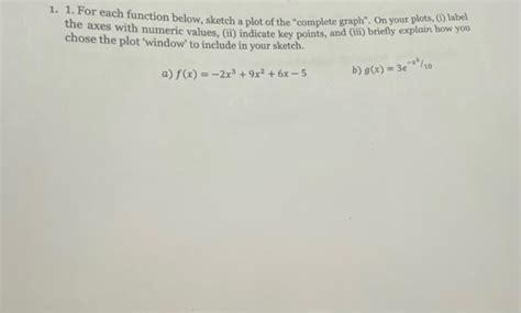 solved 1 1 for each function below sketch a plot of the