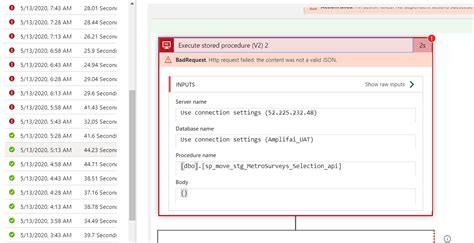 Sql Server Stored Procedure Is Failing On Azure Logic Apps Stack
