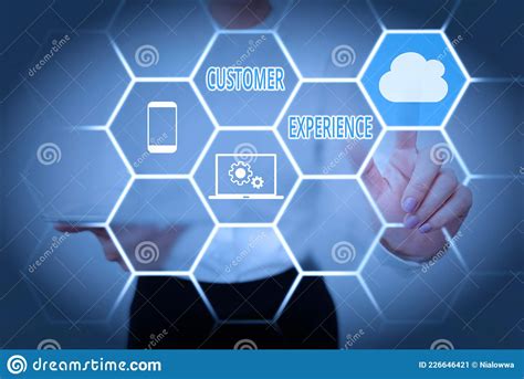 Text Sign Showing Customer Experience Word For Product Of An Interaction Between A Client And