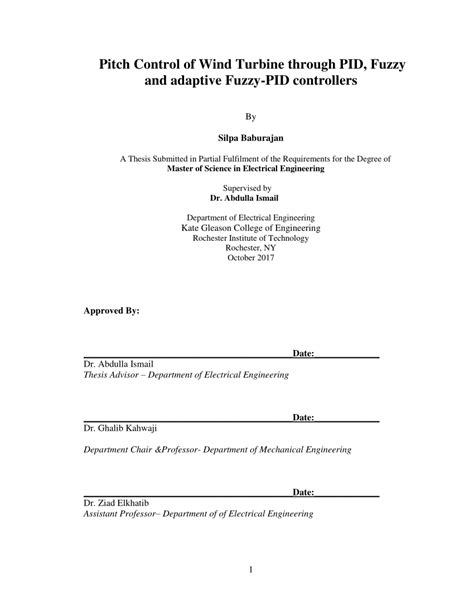 Pdf Pitch Control Of Wind Turbine Through Pid Fuzzy And Adaptive Fuzzy Pid Controllers
