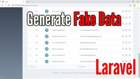 Generate Fake Data Using Laravel Generate User Generate 1000 Users
