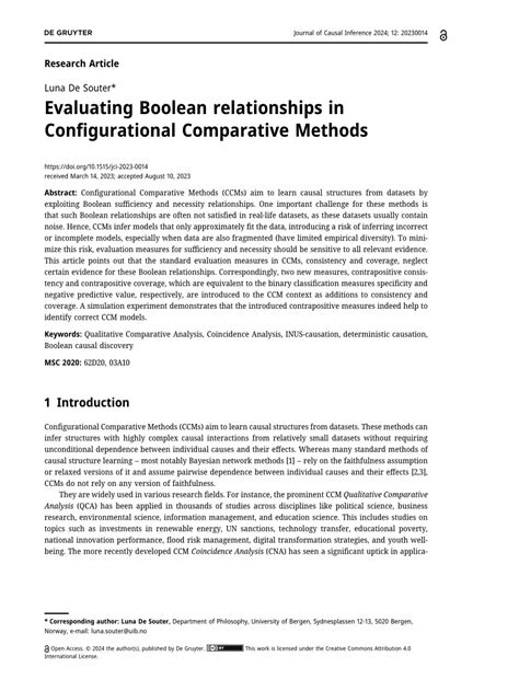 Pdf Evaluating Boolean Relationships In Configurational Comparative Methods