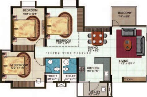 1269 Sq Ft 3 Bhk 3t Apartment For Sale In Dsr Infrastructures Rainbow