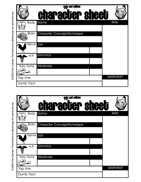 Qags 2nd Edition Character Sheets Download Printable Pdf Templateroller
