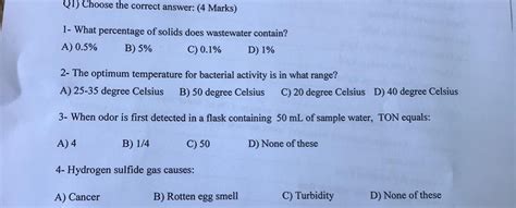 Solved Q1 Choose The Correct Answer 4 Marks 1 What