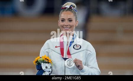 Mykayla Skinner Of The United States Poses After Winning The Silver