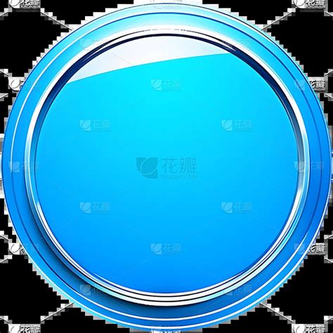 通用基础蓝色按钮免抠元素素材 花瓣网