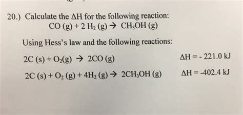 Solved Calculate The Delta H For The Following Reaction Chegg Com