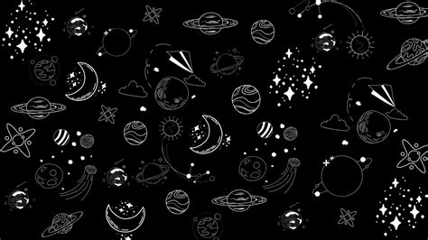 Black And White Space Wallpaper