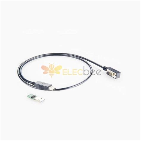 FTDI Chip USB Male Serial Adapter To RS DB Male Left Angled Data Transfer Cable Length M
