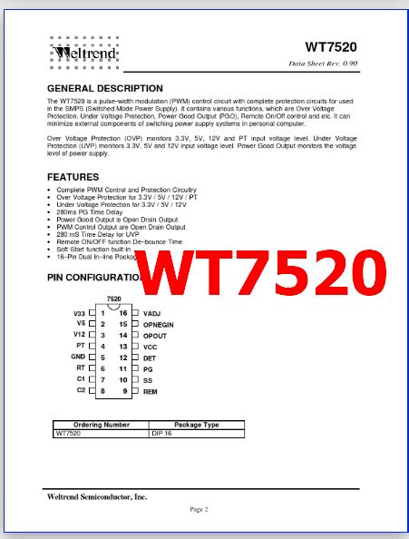 Wt7520 Pdf Pc Power Supply Pwm Supervisor