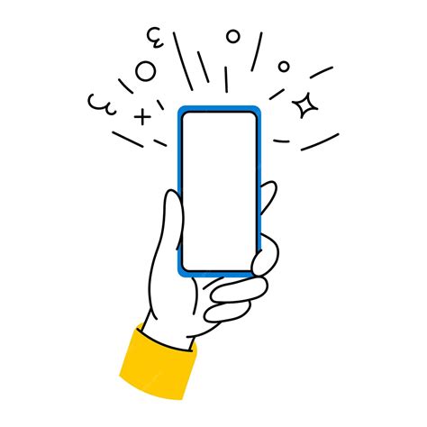 Premium Vector Hand Drawn Mockup Used Mobile Phone Touch Screen